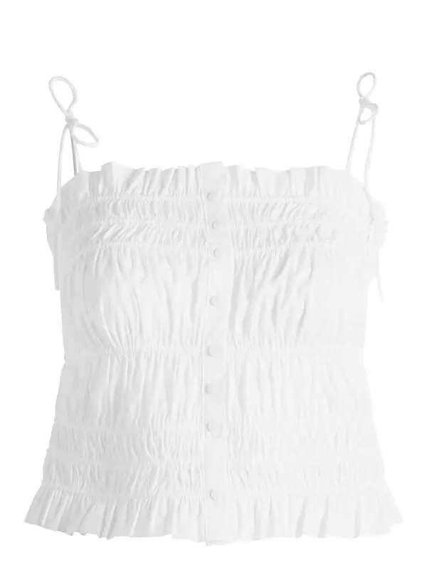 SKIMS Garment Washed Poplin Ruffle Cami - Snow
