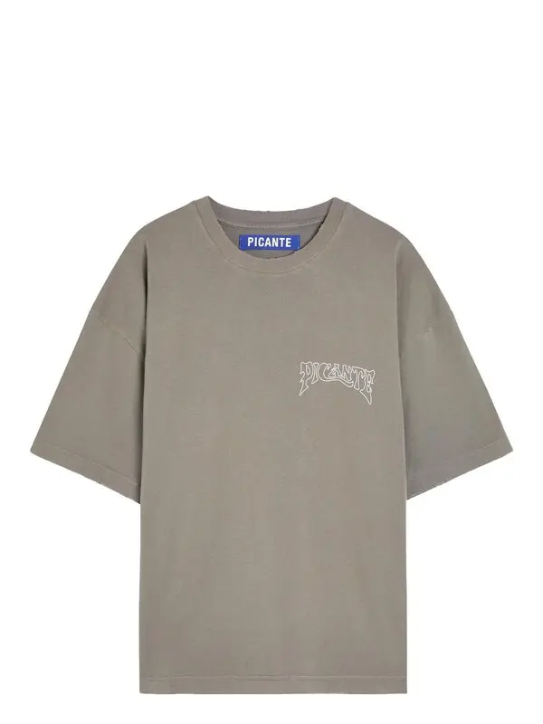 PICANTE Sacramento Printed Cotton T-shirt - Grey