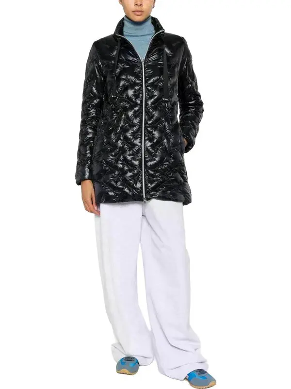Herno Quilted High-neck Zip-up Coat - Black