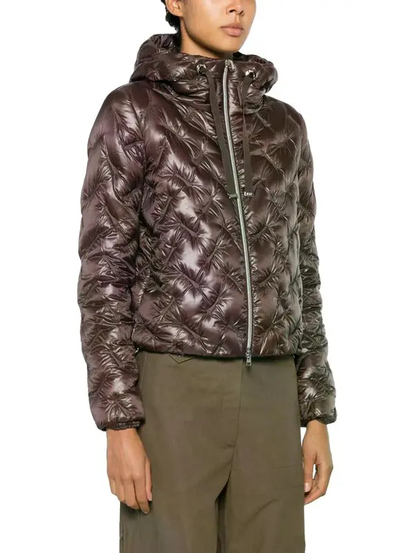 Herno Quilted Hooded Jacket - Brown