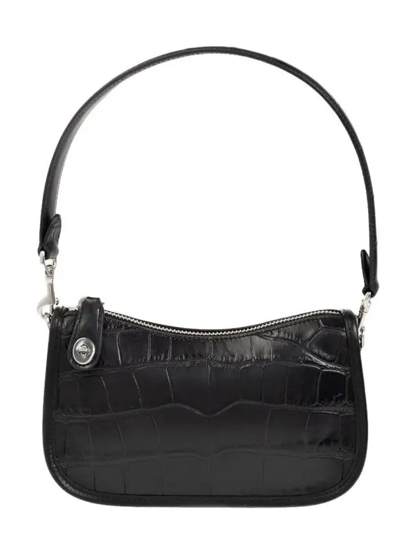 COACH Swinger 20 Embossed Shoulder Bag - Black