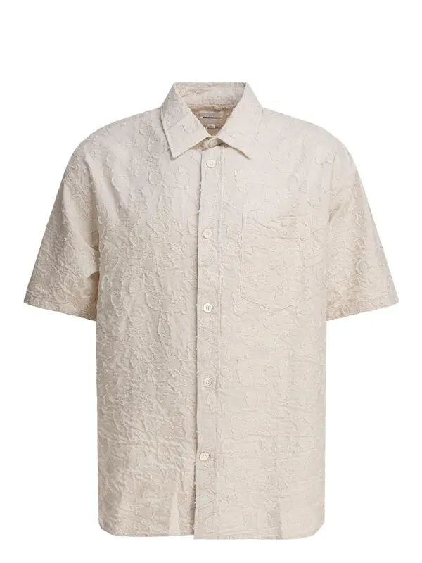 Norse Projects Textured Short Sleeve Shirt - Nude