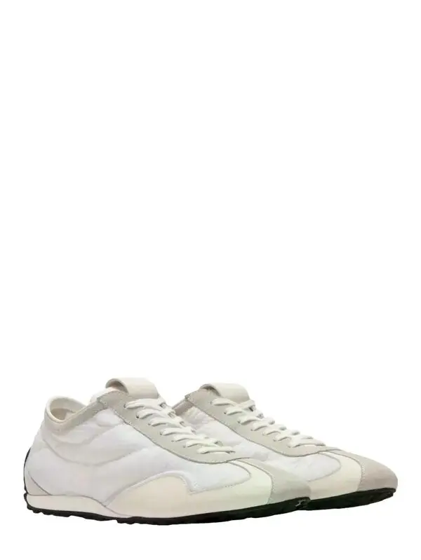 Balmain Racing Low Trainers In Nylon And Leather - White