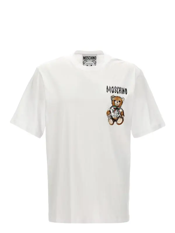Moschino Teddy Bear Printed Crewneck T-shirt - White
