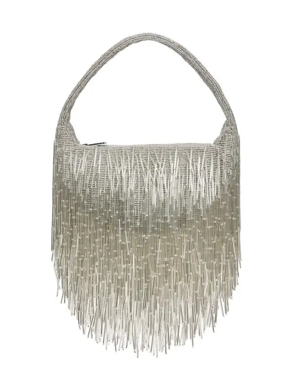 Acler Beaded Fringe Bag - Silver