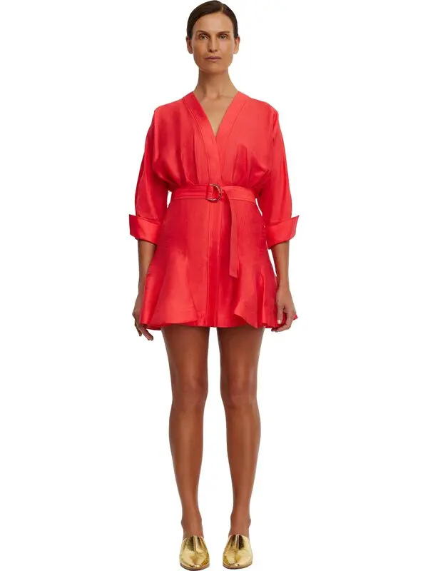 Acler Fairy Hill Mini Dress - Chilli
