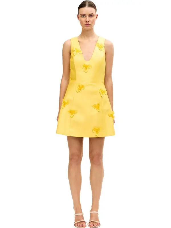 Acler Blairhall Mini Dress With Beaded Appliqués - Daffodil