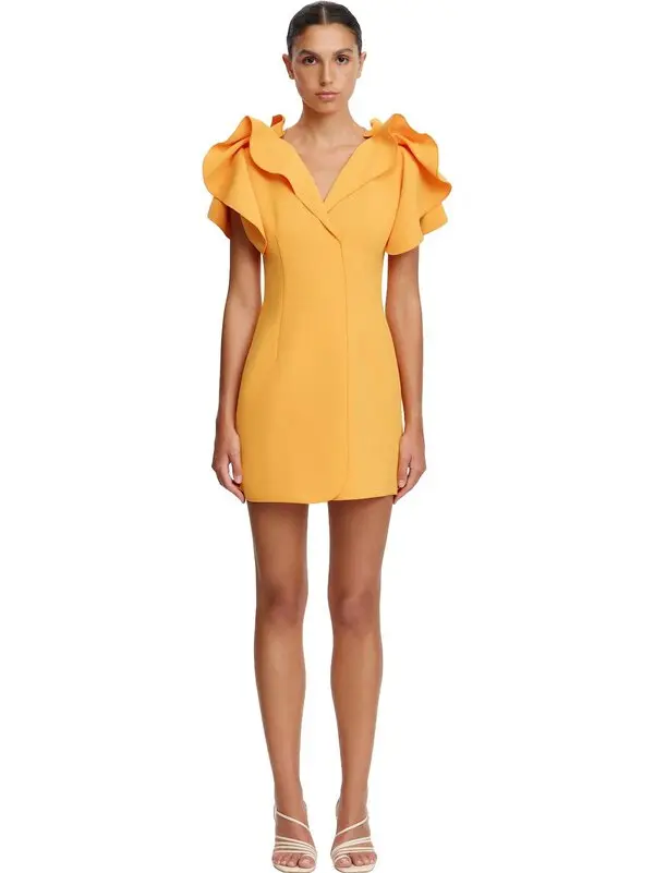 Acler Normanhill Mini Dress - Neon Mango