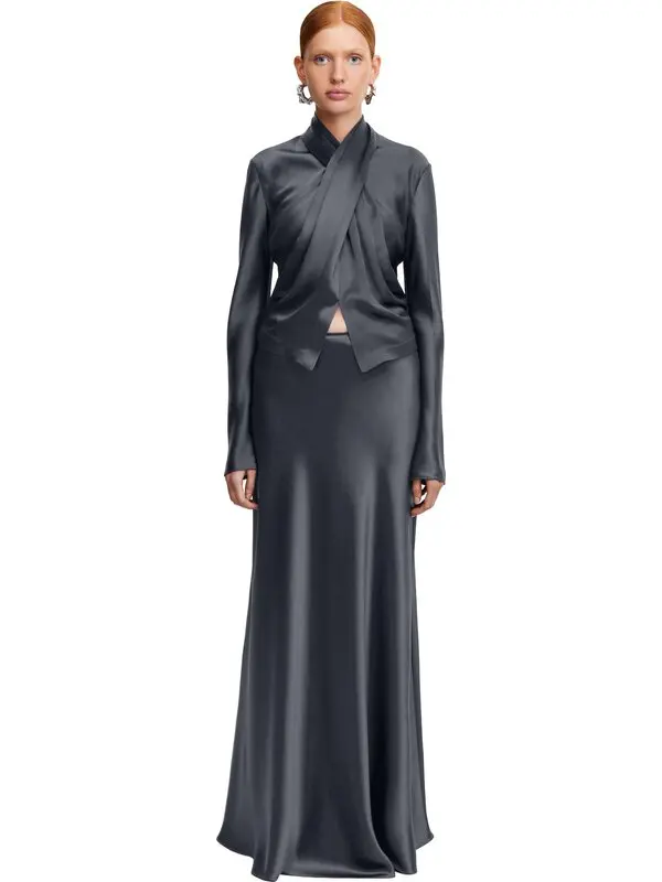 Acler Brosa Maxi Skirt - Charcoal