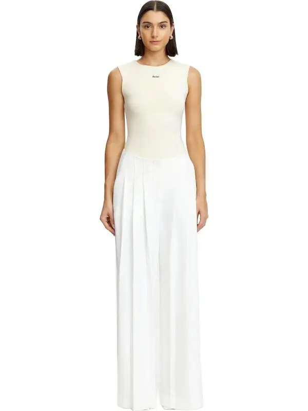 Acler Asselby Pant High-waisted Wide Leg Trousers - Ivory
