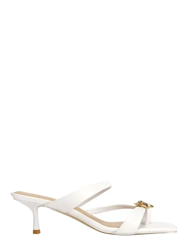 Acler Martin Heel Sandals With Gold Hardware Detail - Ivory