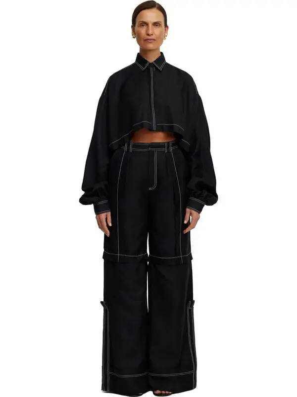 Acler Chapel Hill Convertible Wide-leg Pants - Black