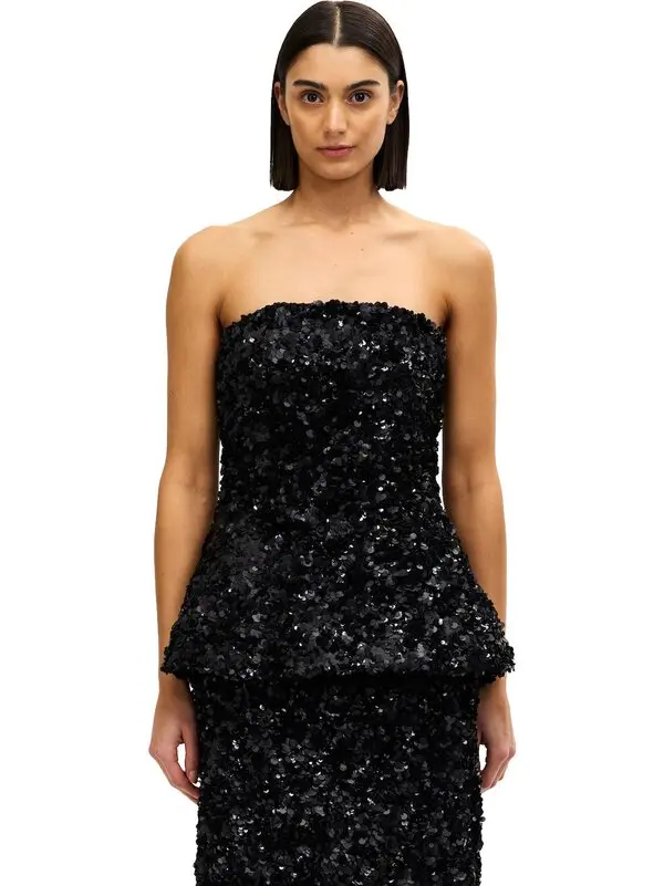 Acler Pipson Sequin Embellished Top - Black
