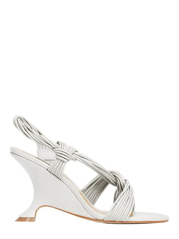 Acler Iverly Knot Wedge Sandals - Ivory