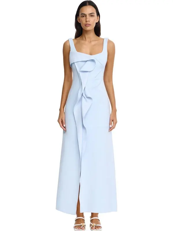Acler Realbart Maxi Dress With Asymmetrical Ruffle Detail - Bluestar