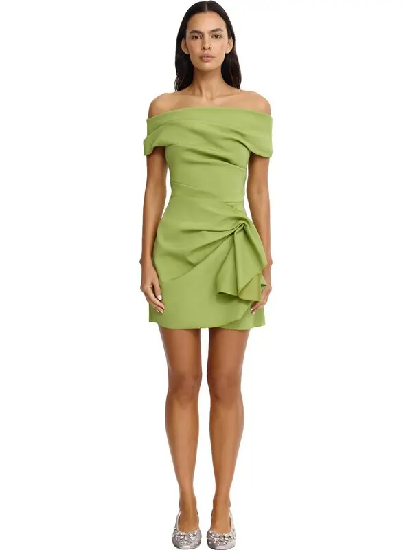 Acler Mersham Mini Dress - Chive