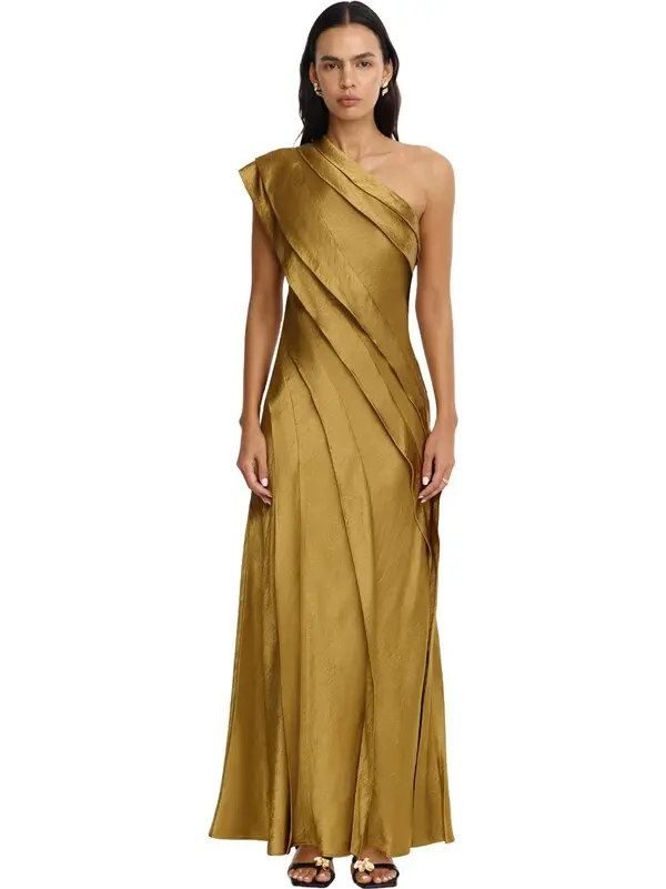 Acler Blenfleet Maxi Dress - Brass