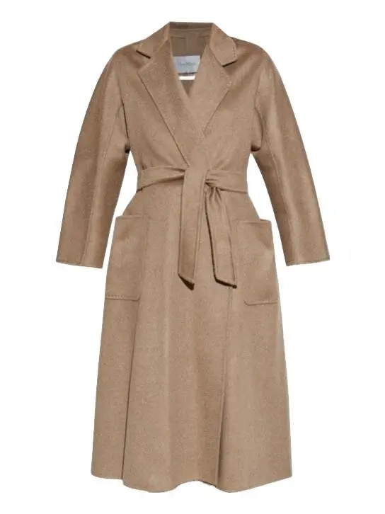 Max Mara Ludmilla Belted Long-sleeved Coat - Hazelnut Brown