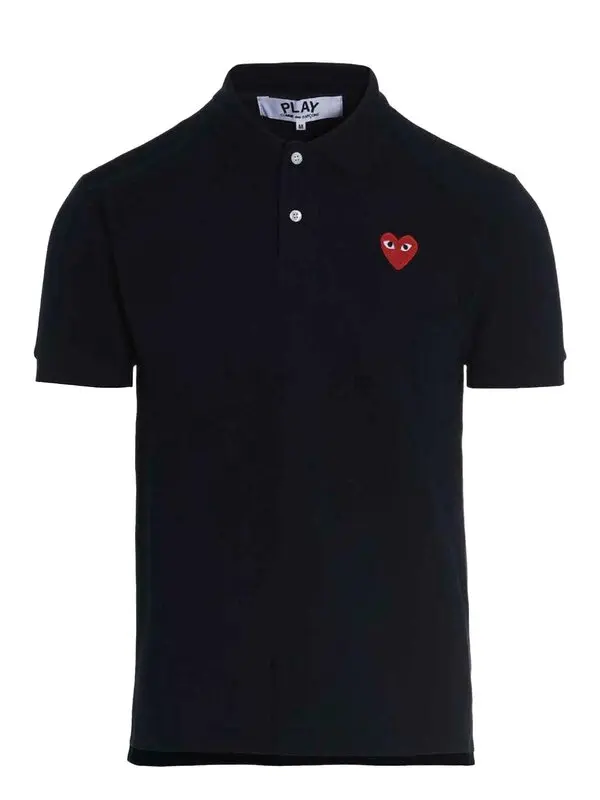 Play Comme Des Garcon Short-sleeved Polo Shirt - Black
