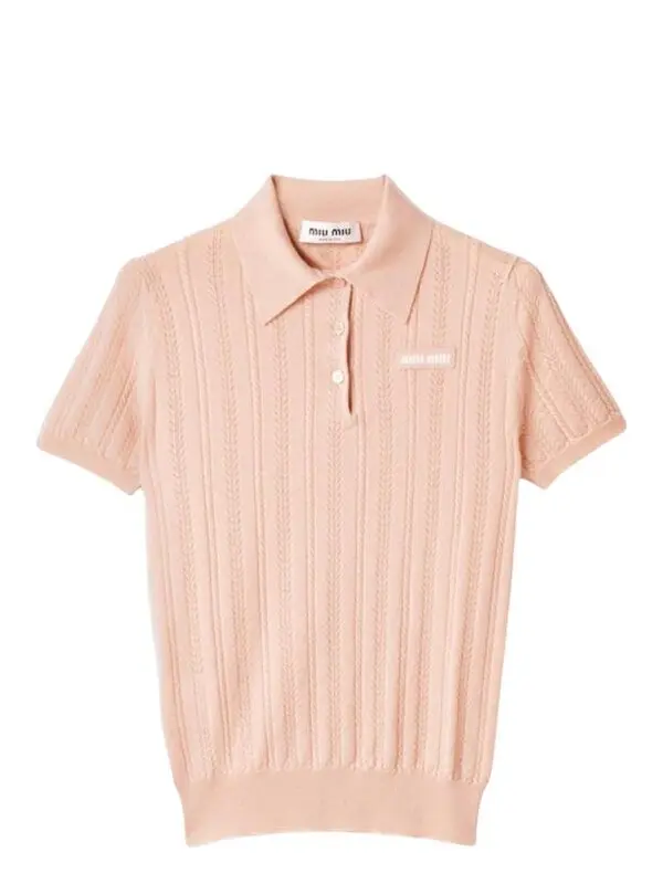 Miu Miu Cashmere Polo Sweater - Pink