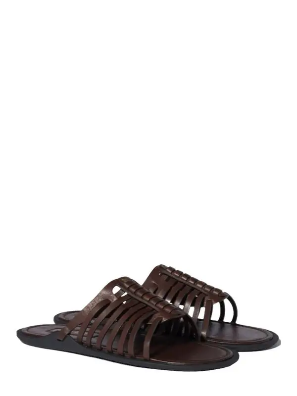 Miu Miu Nappa Leather Slides - Black