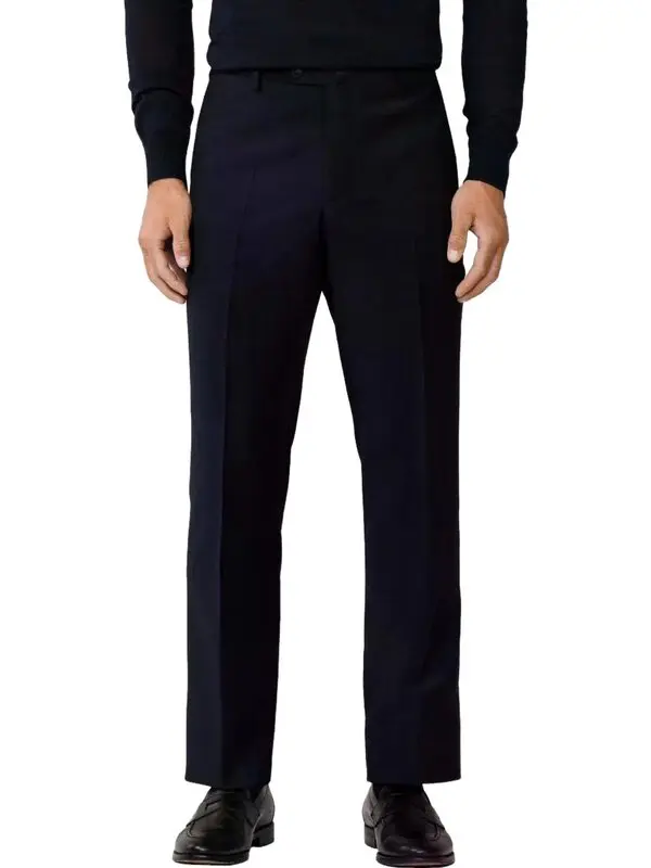 HACKETT LONDON Woven Wool Trousers Made In England - Blue