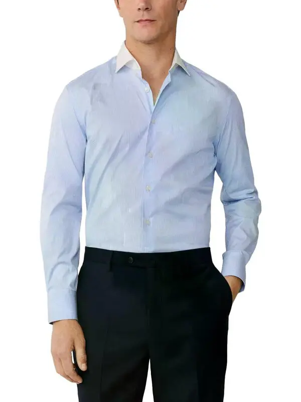 HACKETT LONDON Fine-stripe Pattern Shirt - Blue