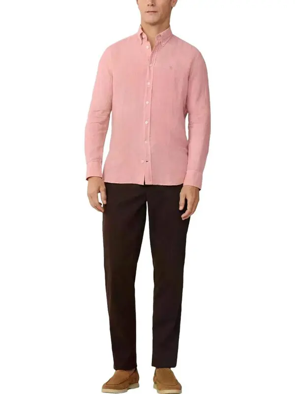 HACKETT LONDON Brompton Button-down Linen Shirt - Pink