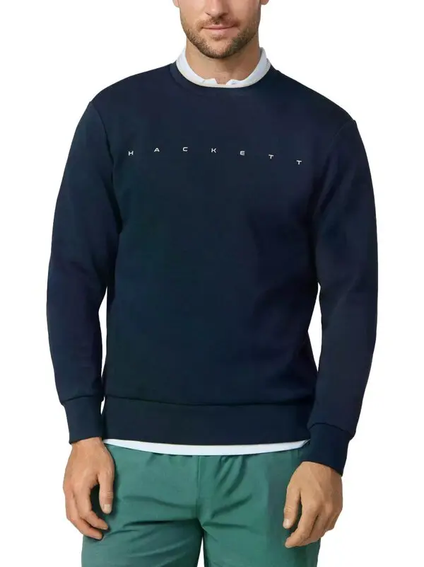 HACKETT LONDON Logo-print Crew Neck Sweater - Blue