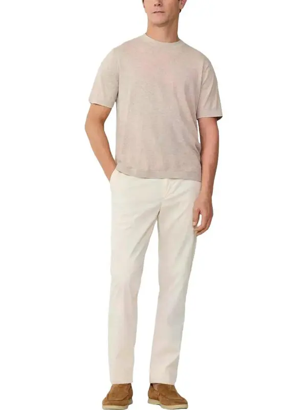 HACKETT LONDON Cotton-linen Knit T-shirt - Neutrals