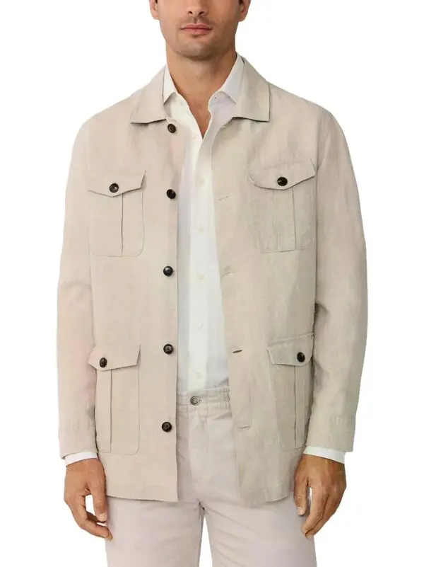 HACKETT  Four-pocket Linen Jacket - Neutrals