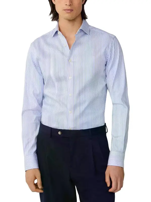 HACKETT LONDON Bengal-stripe Kent-collar Shirt - Blue