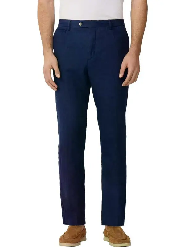 HACKETT LONDON Kensington Linen Trousers - Blue
