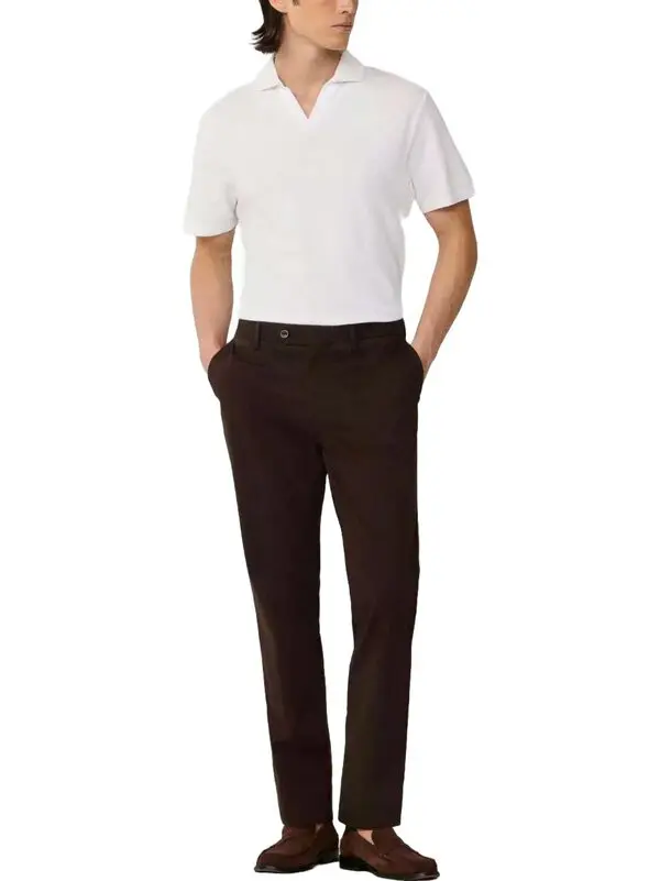 HACKETT LONDON Sanderson Textured Chino Trousers - Brown