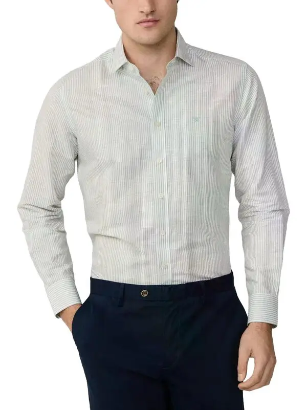 HACKETT LONDON Bengal-stripe Kent-collar Shirt - Green