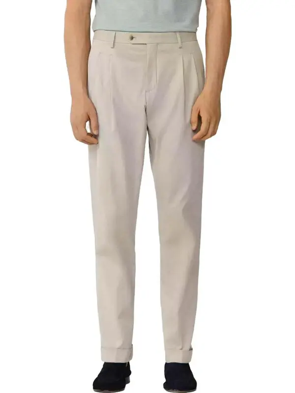 HACKETT LONDON Taupe Beige Double-pleated Trousers - Neutrals