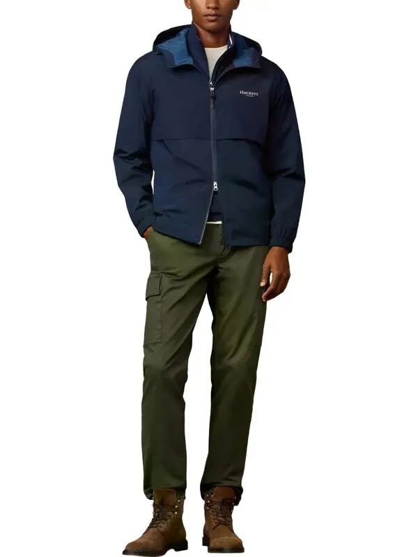 HACKETT LONDON Heritage Zip-fastening Hooded Jacket - Blue