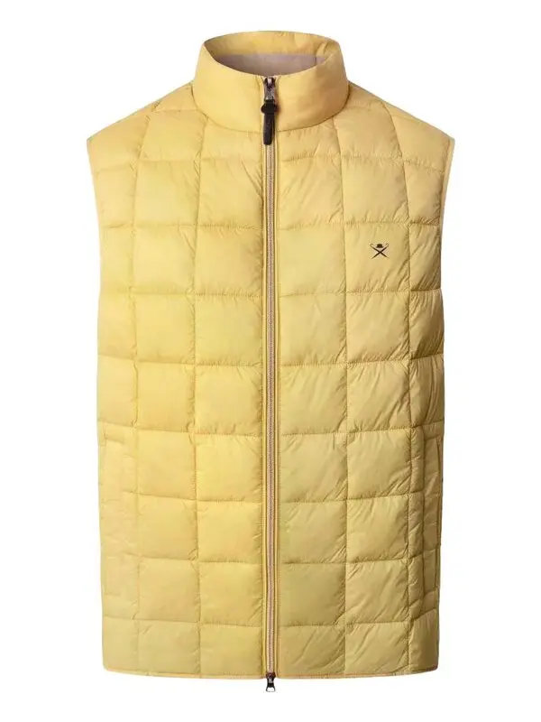 HACKETT LONDON Logo Detail Quilted Gilet - Yellow