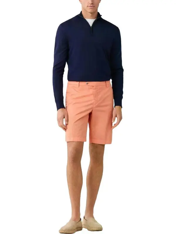 HACKETT LONDON Garment-dyed Cotton Shorts - Orange