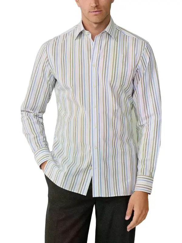 HACKETT LONDON Bengal-stripe Pimlico-collar Shirt - White