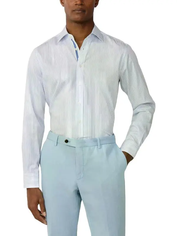 HACKETT LONDON Button-down Striped Cotton Shirt - Blue