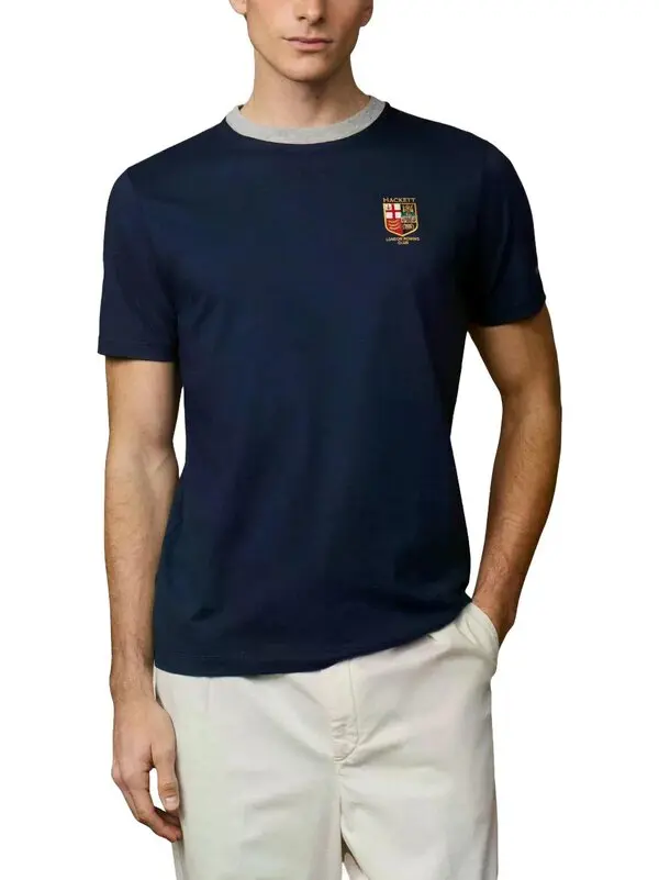 HACKETT LONDON Logo-embroidered T-shirt - Blue