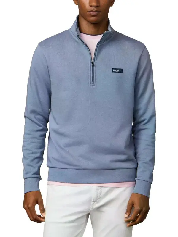 HACKETT  Heritage Quarter-zip Sweater - Blue