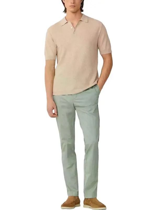 HACKETT LONDON Short-sleeve Knitted Cotton Polo Shirt - Neutrals