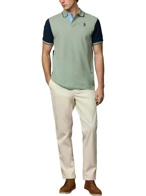 HACKETT LONDON Colour-block Pique Polo Shirt - Green