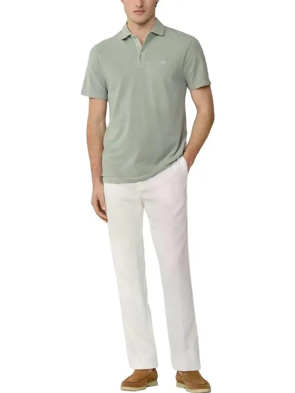 HACKETT LONDON Garment-dyed Pique-knit Polo Shirt - Green
