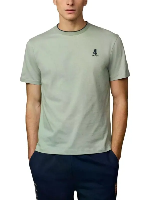 HACKETT LONDON Embroidered Tipped-collar T-shirt - Green