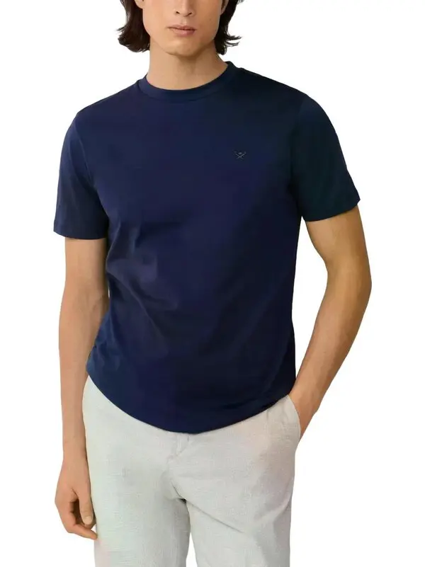 HACKETT  Logo-embroidered Cotton T-shirt - Blue