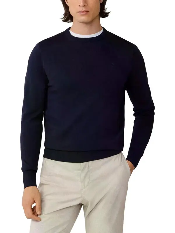 HACKETT LONDON Embroidered Crew-neck Sweater - Blue