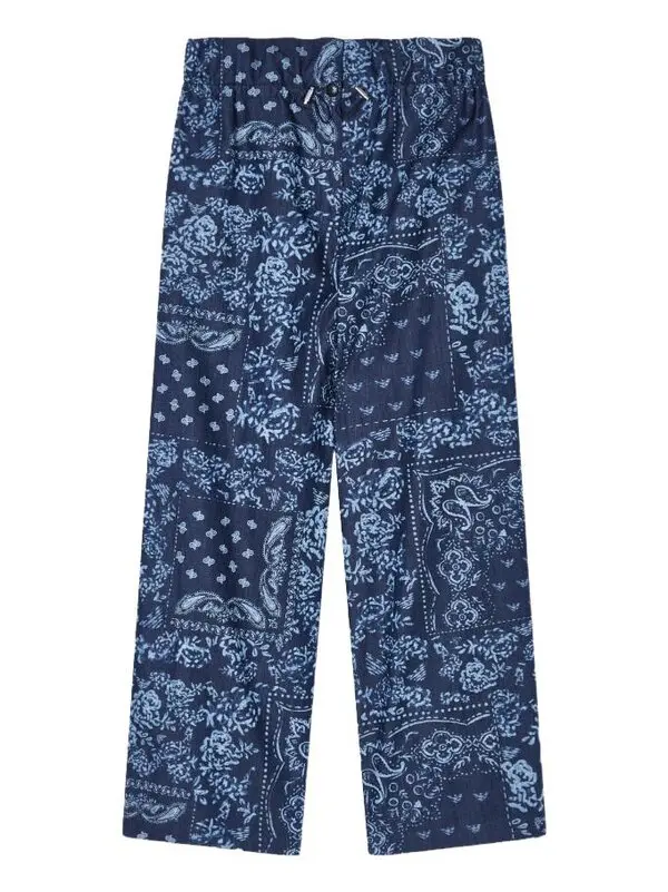 Emporio Armani Paisley Print Trousers - Blue